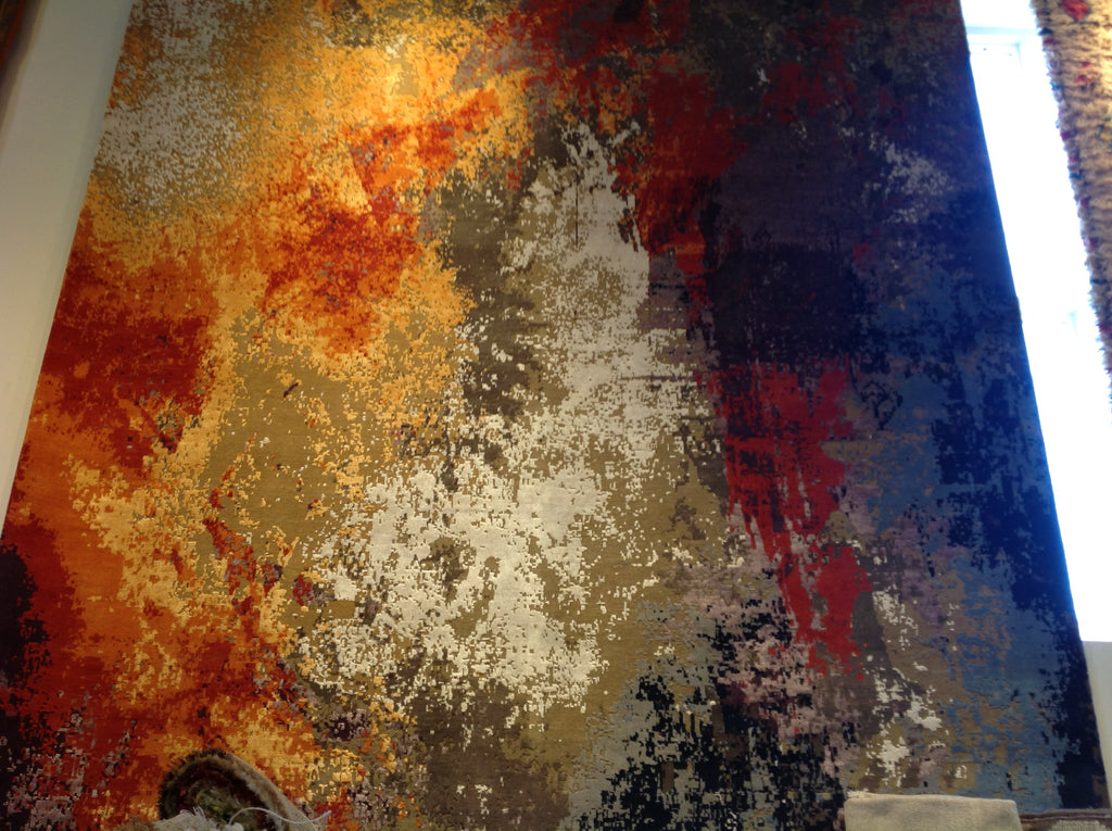 Abstract Rust and Silver Rug – Aga John Oriental Rugs